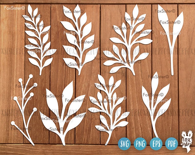 Leaves Svg SET 1 , Leaf Svg File 8 Leaf Designs | Leaves Cutting Svg ...