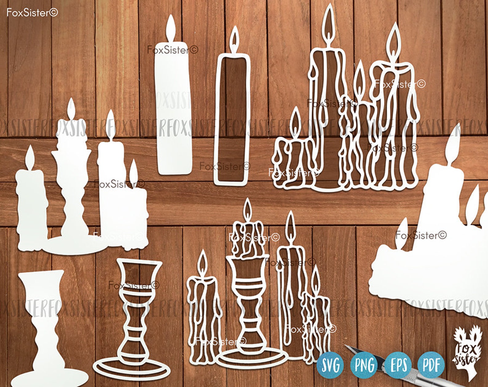 Candle Svg Bundle for Cricut and Silhouette Vector Candles - Etsy