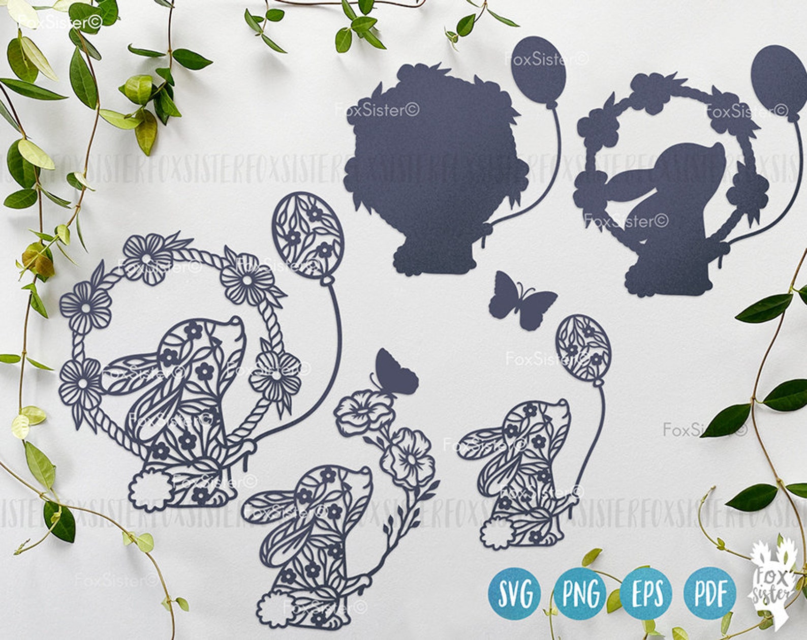 Bunny Svg for Cricut and Silhouette Bunny Svg File Cute | Etsy