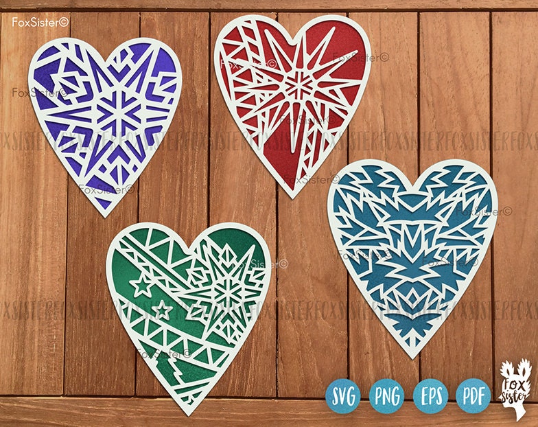 Hearts Svg Bundle for Cricut and Silhouette, Christmas Svg Files ...