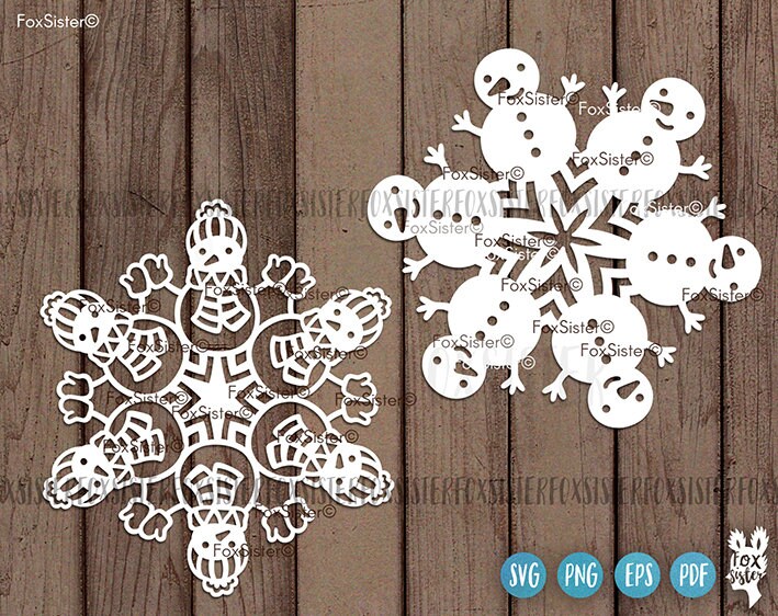 Snowflakes Svg Bundle Christmas Svg Files Snowman Svg | Etsy