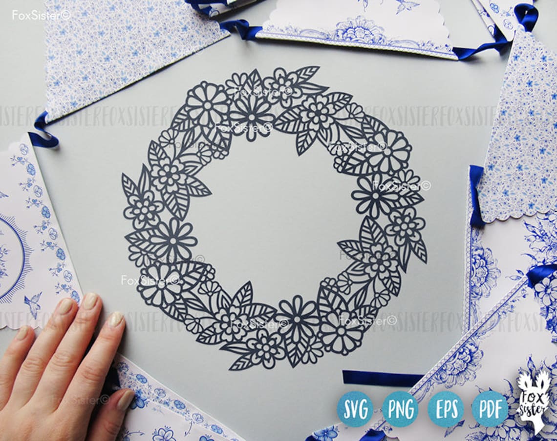 Floral Round Wreath Svg Cut File design Wreath Svg Round | Etsy