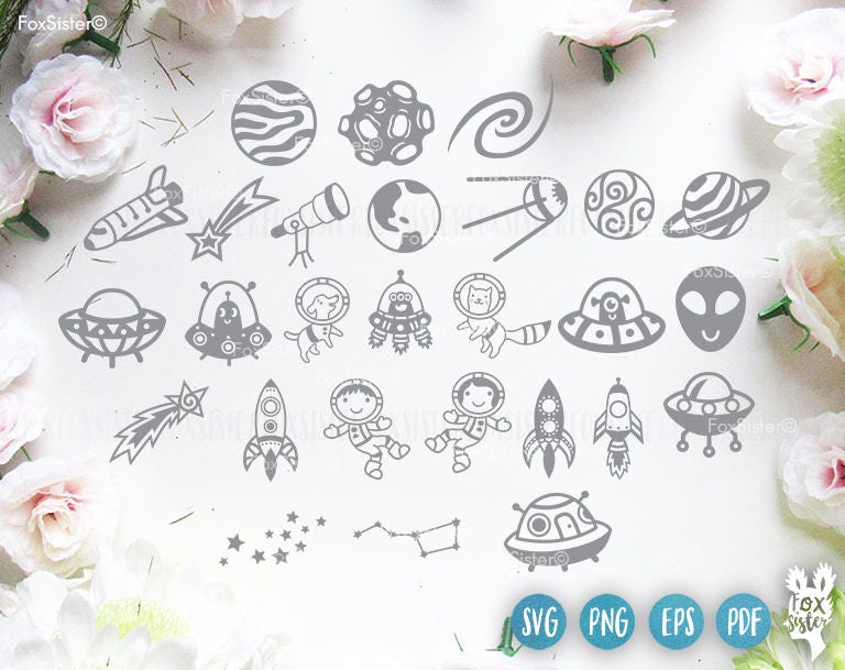 27 Space Templates SVG Bundle Astronaut Svg Rocket Svg | Etsy