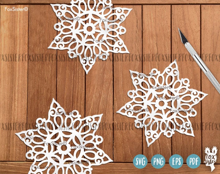 Svg Star Svg Christmas Snowflake Svg Cut Files Christmas - Etsy