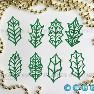Christmas Holly Svg Bundle, Leaves Svg Set 5, Leaf Svg File, Holly ...