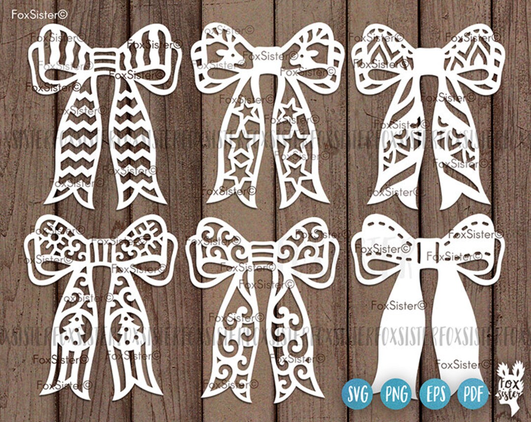 Bow Svg File, 6 Bows Svg Bundle, Vector, Bow Clip Art, Christmas Deer ...