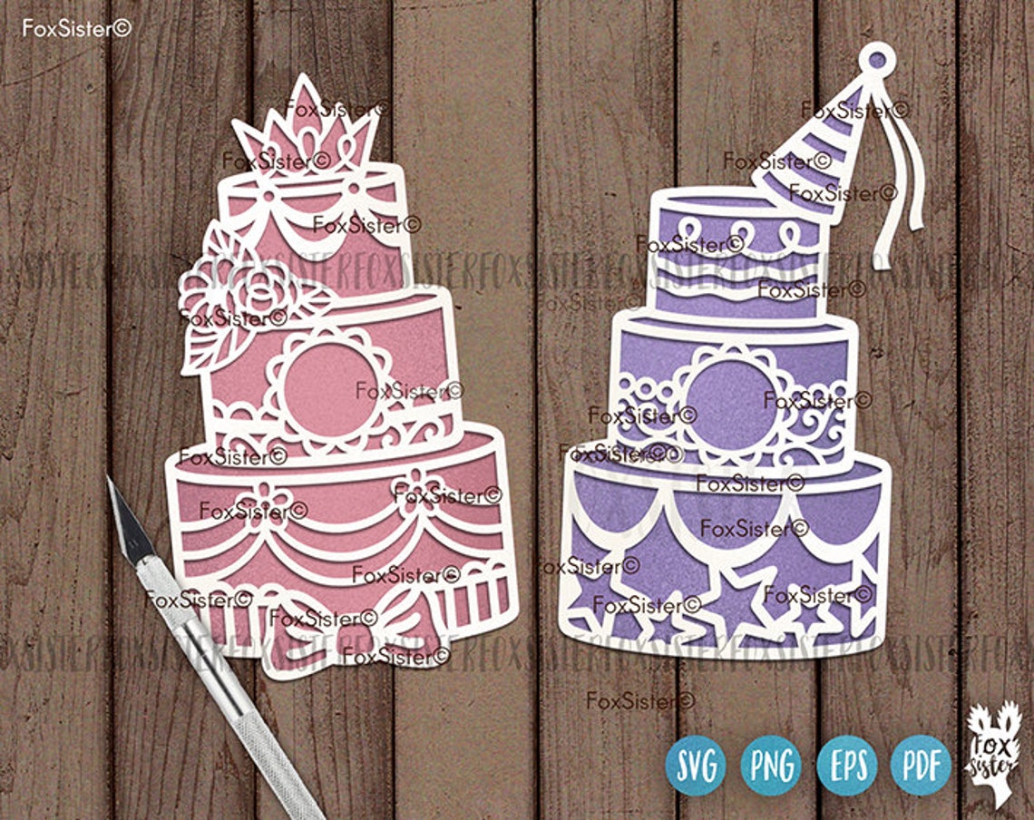 Birthday Cake Svg Vector Cut Files Cake Clipart Birthday | Etsy