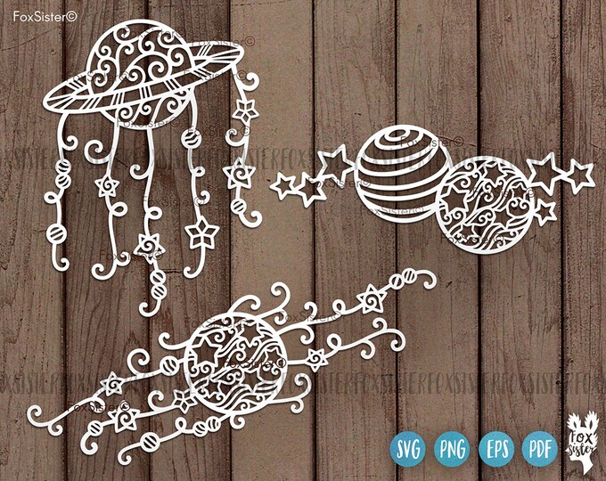Planets Svg, Space Svg, Galaxy Svg, Svg Cutting File, Eps Png Pdf Svg ...