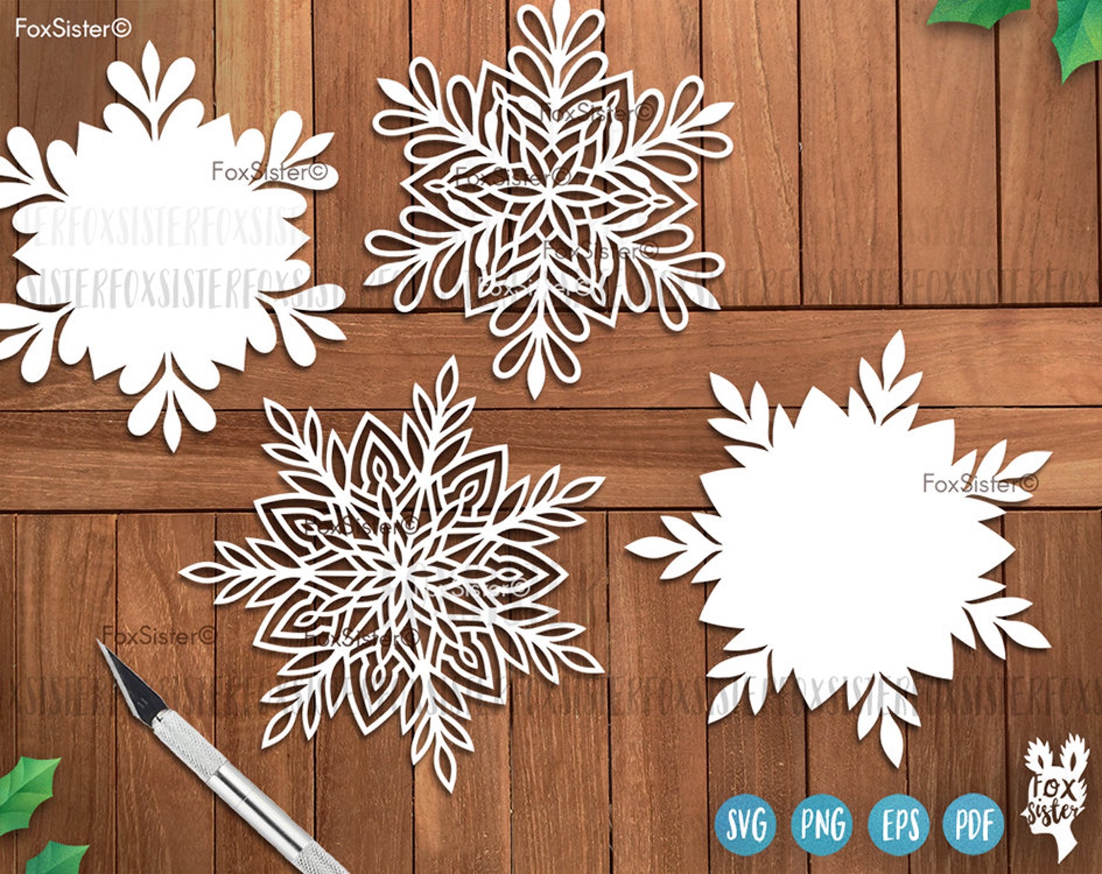 Snowflakes SVG Bundle SET 7 Christmas Svg Bundle Winter Svg - Etsy