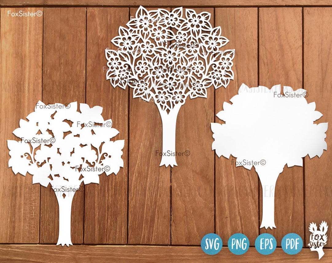 Tree With Flowers Design for Cricut and Silhouette, Tree Blossom Svg ...