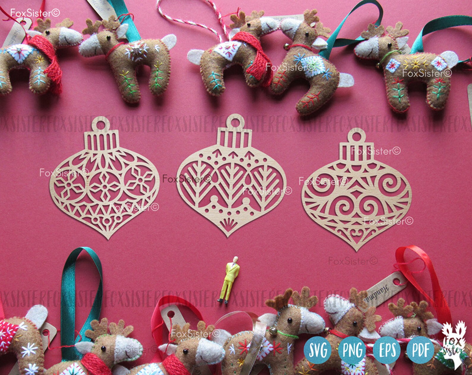 Christmas Bauble Svg Designs for Cricut and Silhouette, Christmas ...