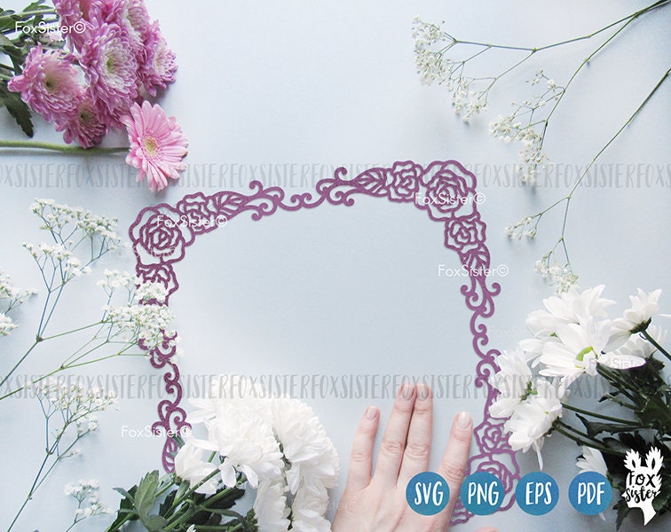 Floral Frames Svg Cut File Frames Svg Square Frame Svg - Etsy Canada