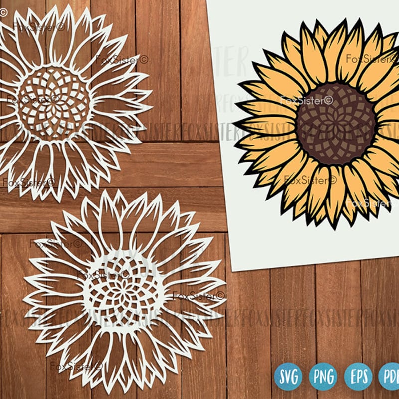 Paper Sunflower Svg - Etsy