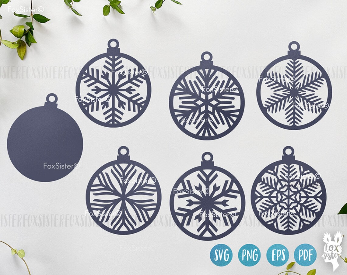 Christmas Baubles SVG Bundle SET 19, Ornaments Svg, Christmas Tree ...