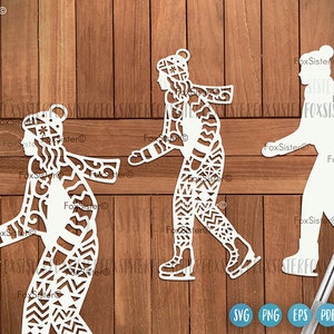 Ice Skaters Svg Cut File, Ice Skating Svg, Figure Skater Svg, Christmas ...