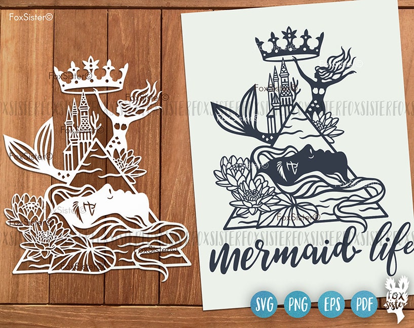 Mermaid Svg Design for Cricut and Silhouette Mermaid Svg - Etsy