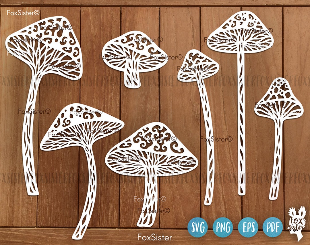Mushroom Svg Bundle for Cricut, Silhouette and Laser Cutters, Mystical ...