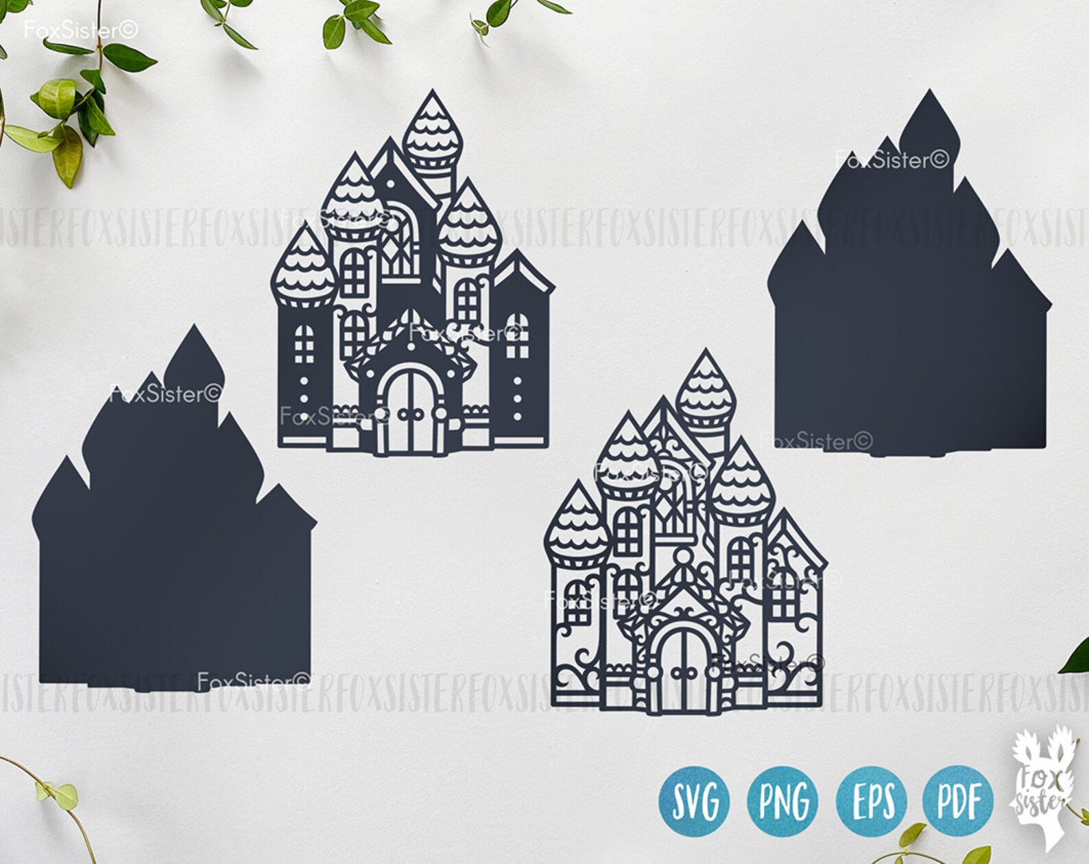 Castle Svg Cut File for Cricut and Silhouette, Cute Princess Castle Svg ...
