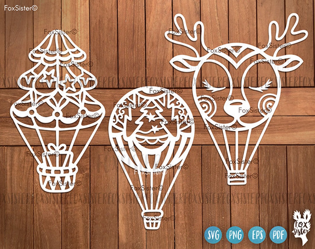 Air Balloons Svg Christmas Files and Svg Decorations, Christmas Svg ...