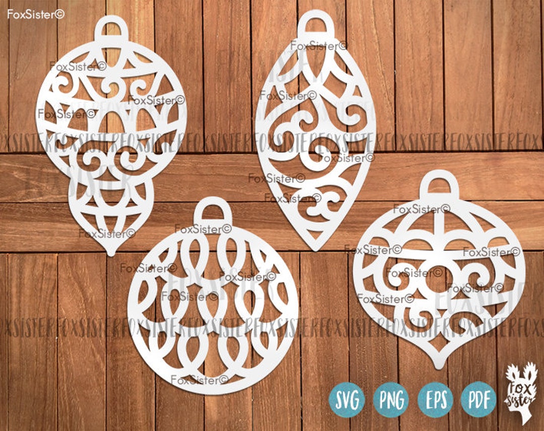 Christmas Baubles SVG Bundle SET 4, Bauble Svg, Tree Decoration Svg ...
