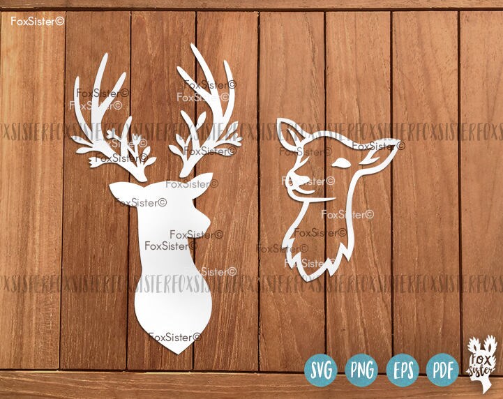 Antlers Svg, Reindeer Svg, SET 2, Deer Svg Papercut Template | Antler ...
