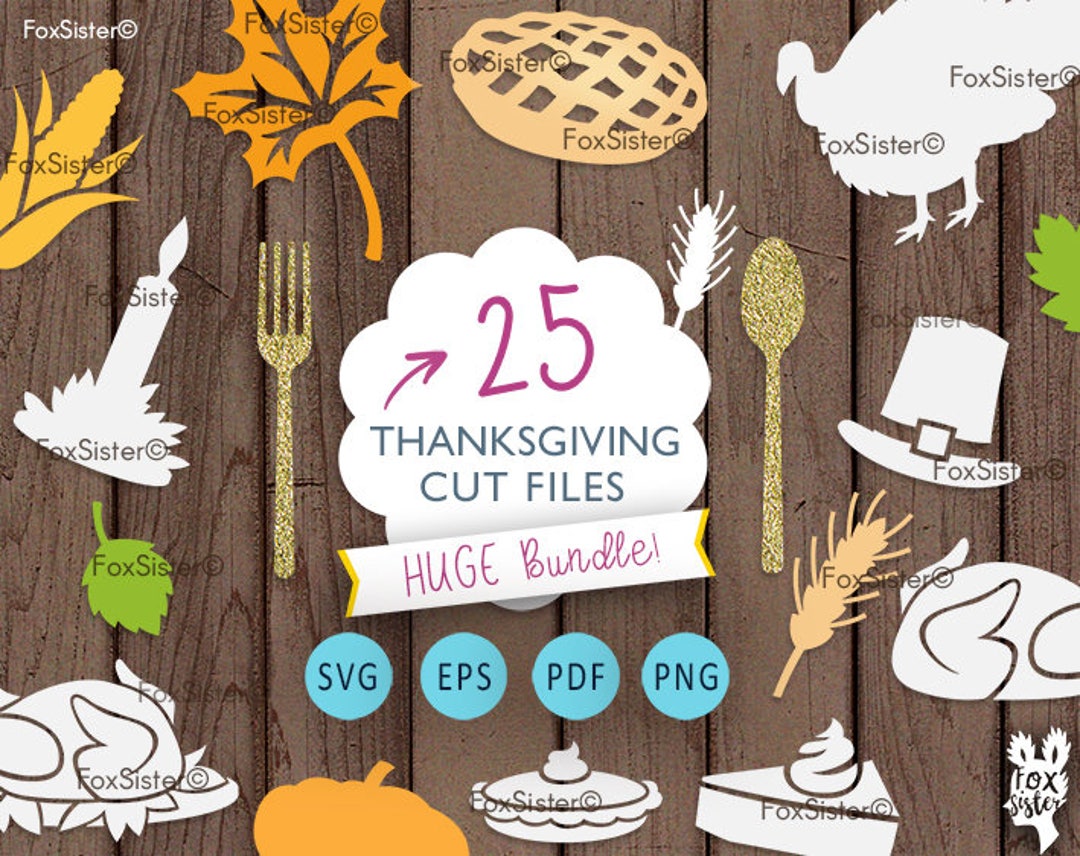 Thanksgiving SVG Bundle, Thanksgiving Clip Art, Fall Svg, Leaf, Pie ...