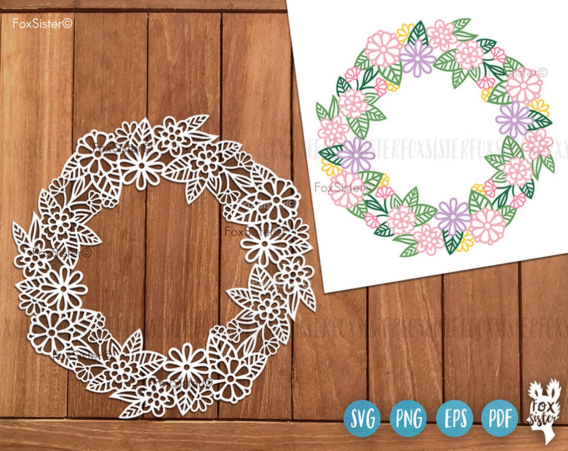 Floral Round Wreath Svg Cut File design Wreath Svg Round | Etsy