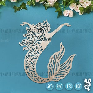 Mermaid Princess Svg Cut File for Cricut and Silhouette, Mermaid ...