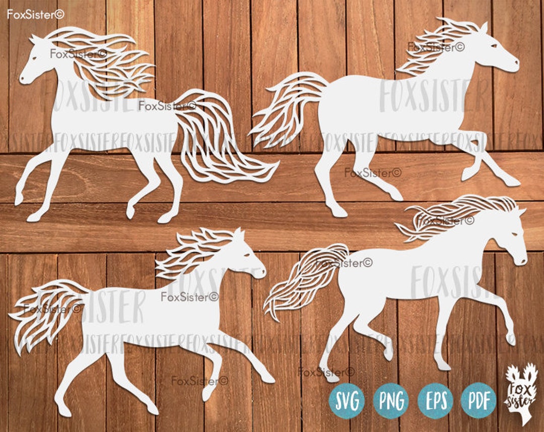 Bundle svg 4 chevaux pour Cricut et Silhouette, svg animaux, beaux ...