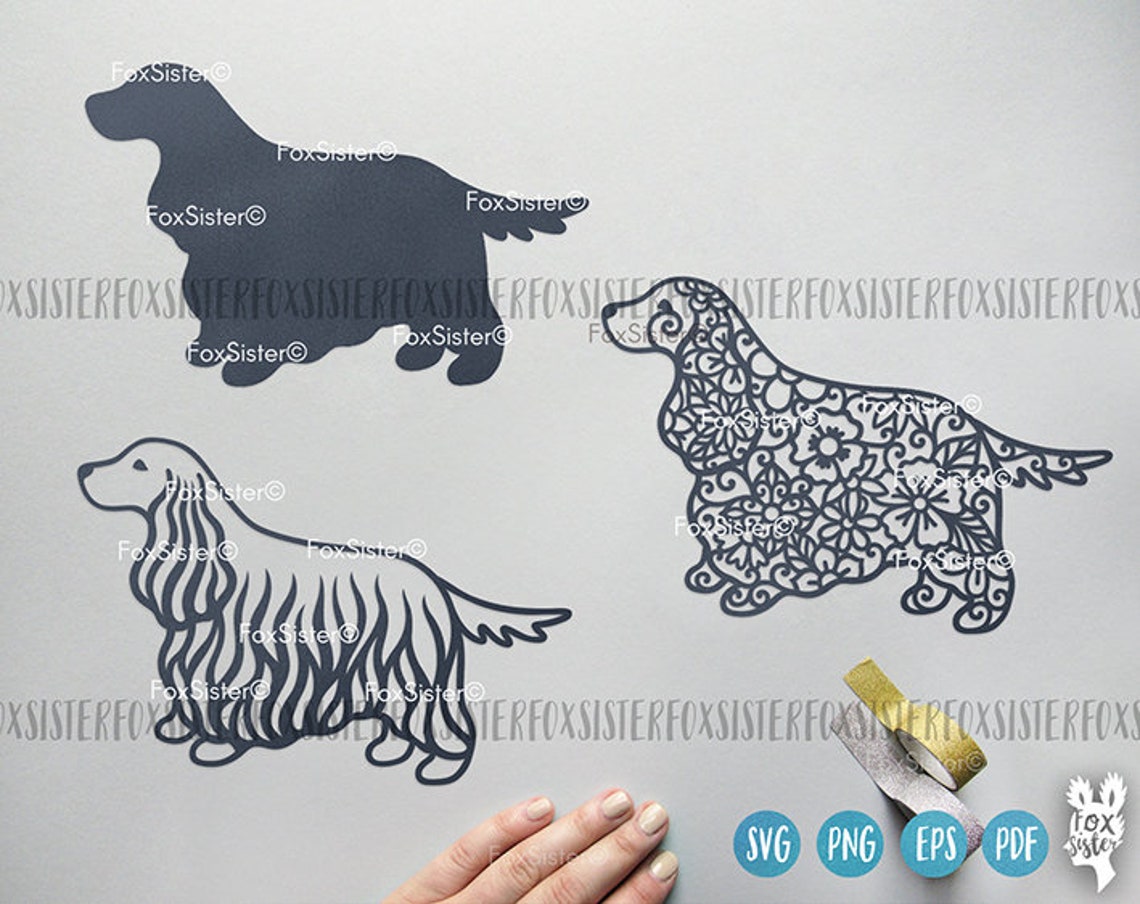 Spaniel Svg Cut File Clipart Floral Dog Svg Cute Spaniels - Etsy
