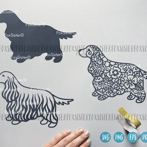 Spaniel Svg Cut File Clipart, Floral Dog Svg, Cute Spaniels Vector ...