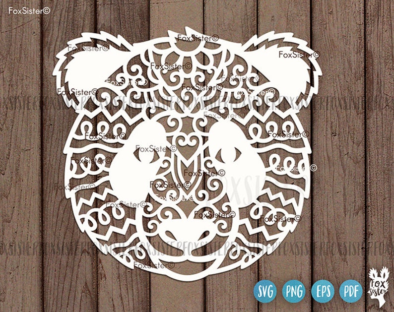 Panda Face Svg Cut File Clipart, Mandala Svg, Cute Panda Templates ...