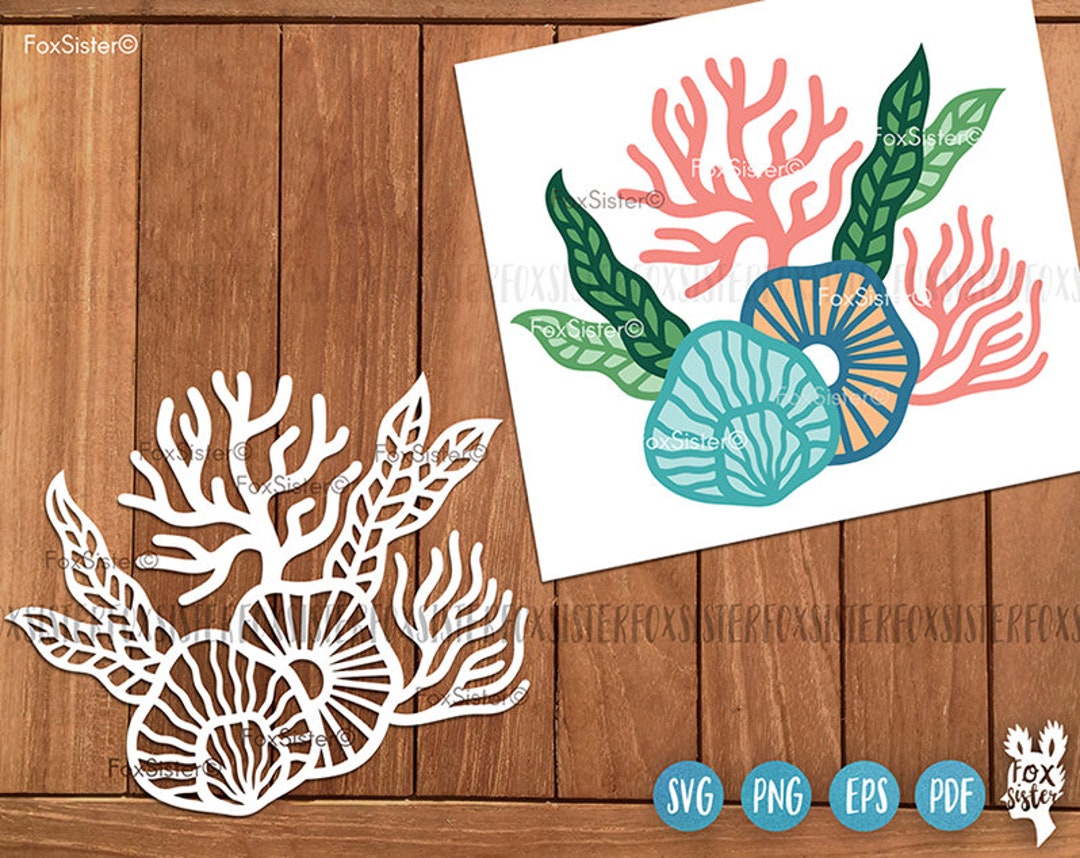 Corals Svg and Seaweed Svg Designs for Cricut and Silhouette, Ocean Svg ...