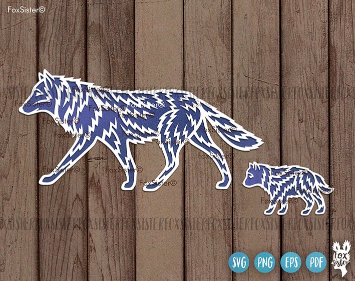 Wolf Svg Files, Wolf Mama Svg, Baby Wolf Svg, Wolf Silhouette, Vector ...