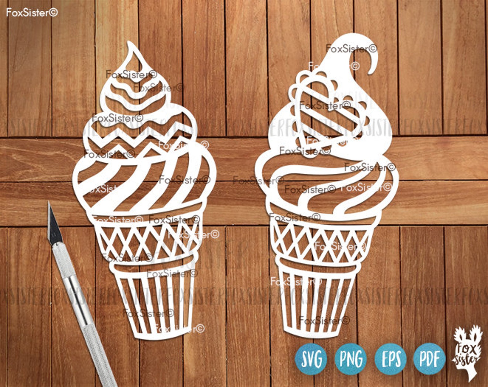 Ice Cream Cone Svg Bundle Ice Cream Svg Cut File Ice Cream | Etsy