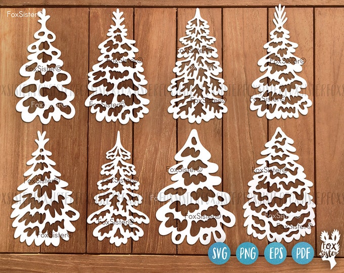 Fir Tree SVG, Pine Tree Svg, Cut File for Cricut, Tree Dxf, PNG, Jpg ...