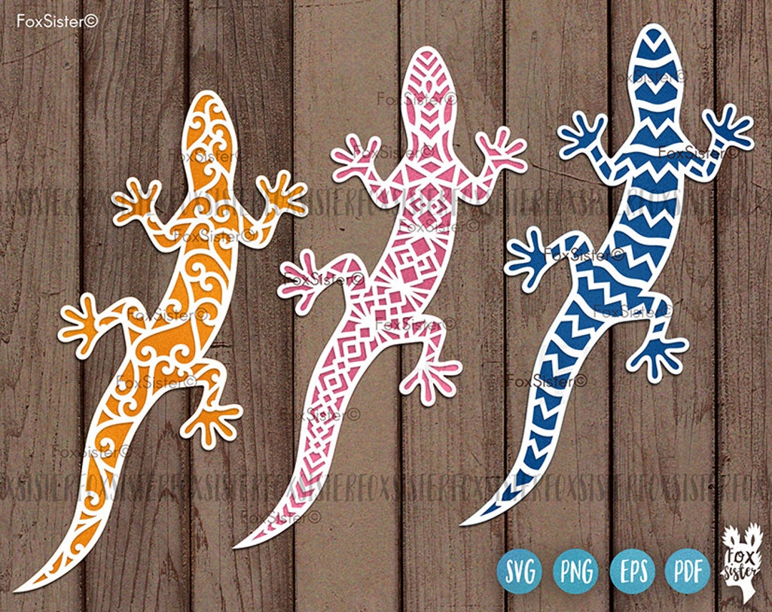 Lizard Svg Files for Cricut and Silhouette, Gecko Cut File, Gecko Svg ...