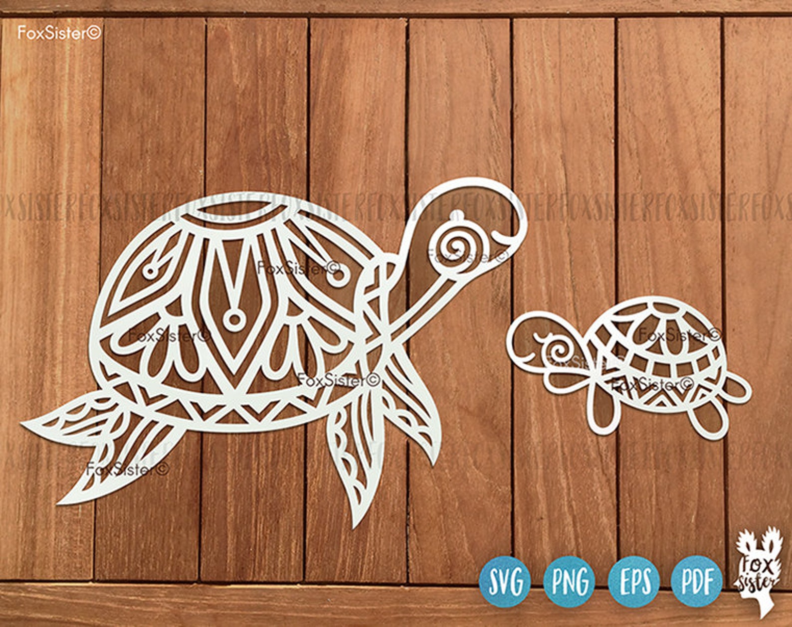 Mama and Baby Turtles Svg for Cricut Silhouette, Sea Turtle Svg ...