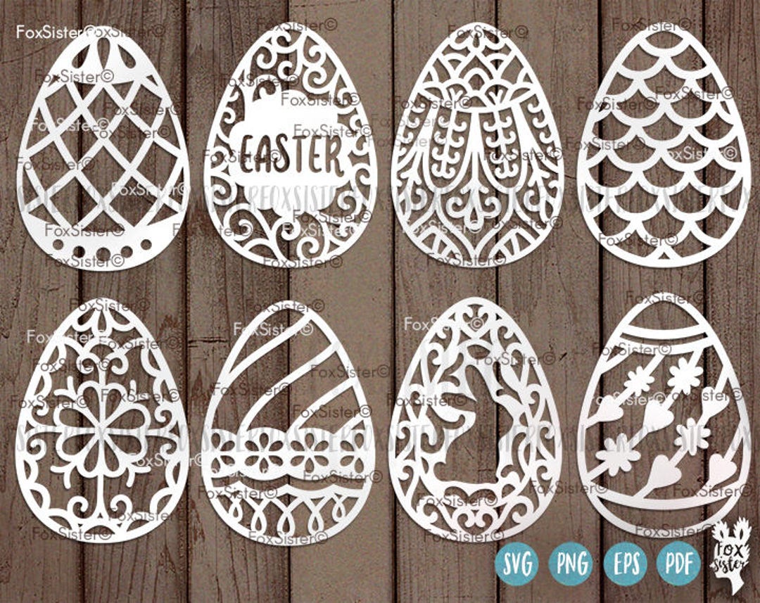 Easter Eggs Svg SET 1 Template, Easter Egg, Easter Cut File, Bunny Svg ...