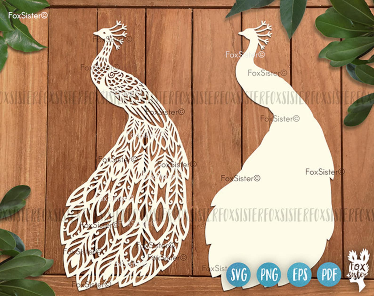 Peacock Svg Vector Detailed Cutting File Design, Peacock Clipart ...