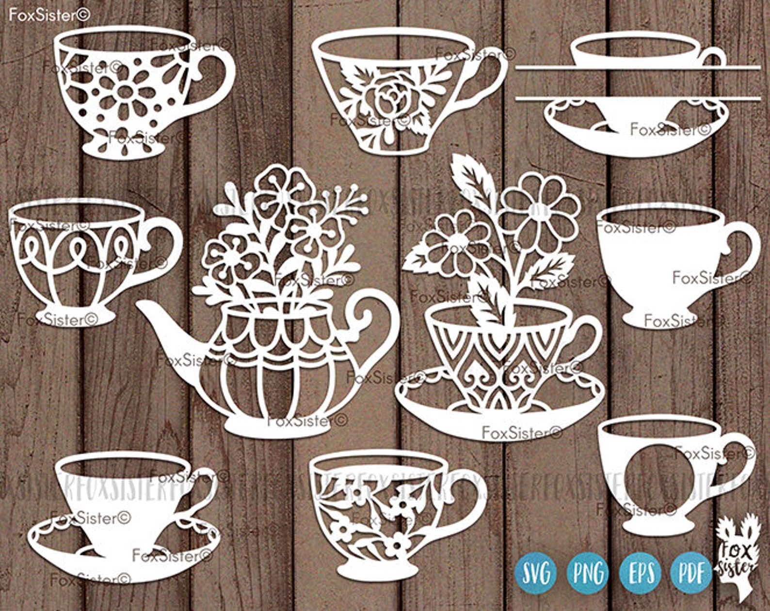 Coffee Tea Svg Cup Svg Bundle Tea Pot Clipart Cut Files | Etsy Australia