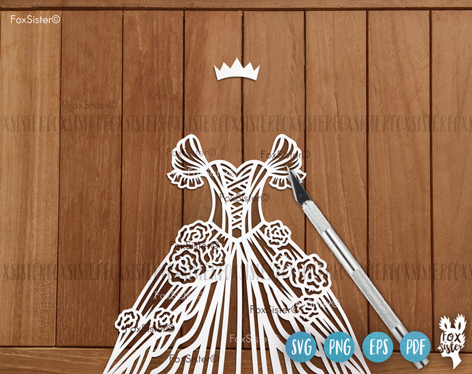 Princess Dress Svg Cut File for Cricut and Silhouette, Princess Party ...