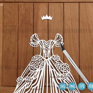 Princess Dress Svg Cut File for Cricut and Silhouette, Princess Party ...