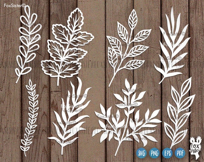 Leaves Svg SET 1 , Leaf Svg File 8 Leaf Designs | Leaves Cutting Svg ...
