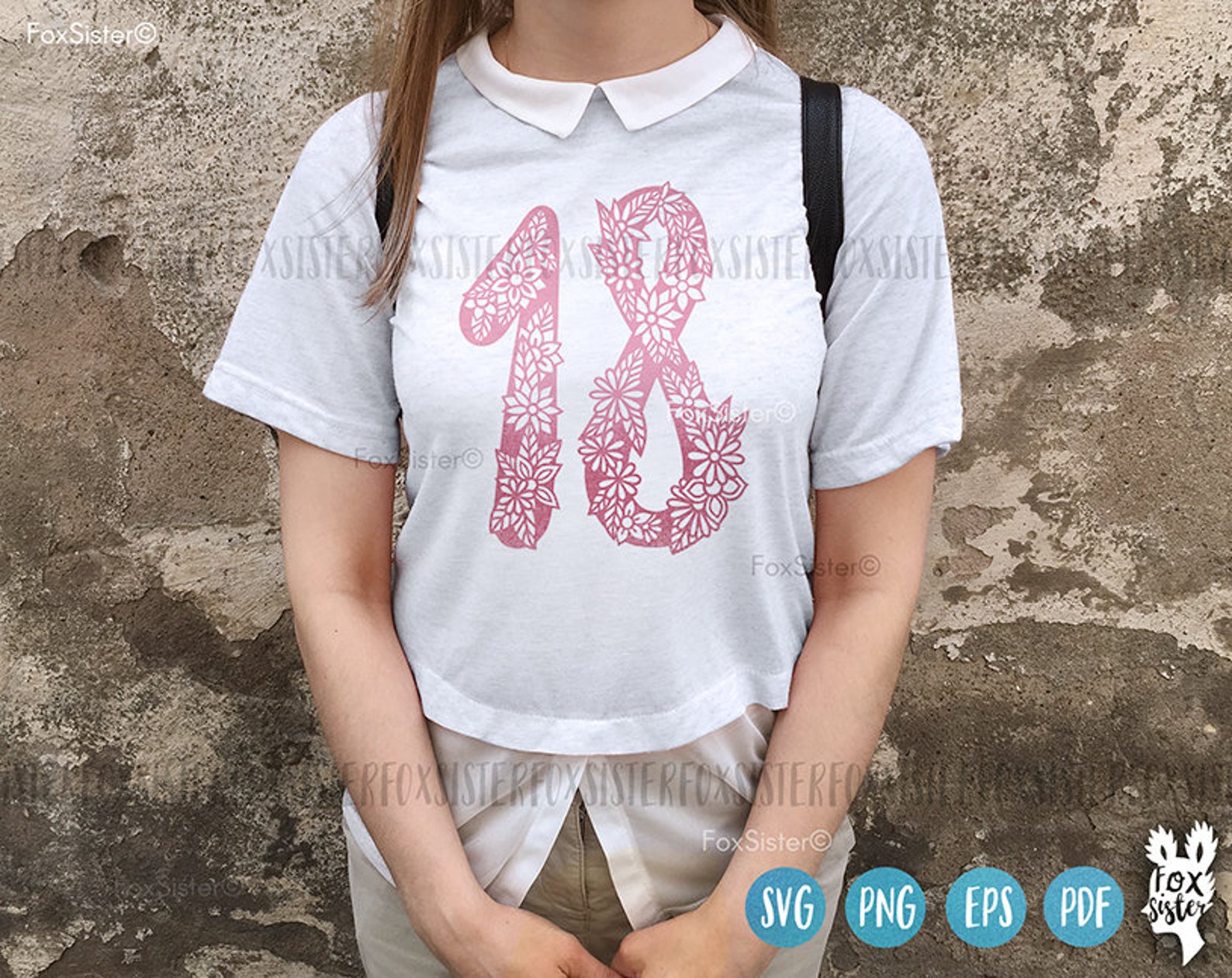 Number 18 Svg Numbers Svg One Svg Numbers Cut File Floral - Etsy