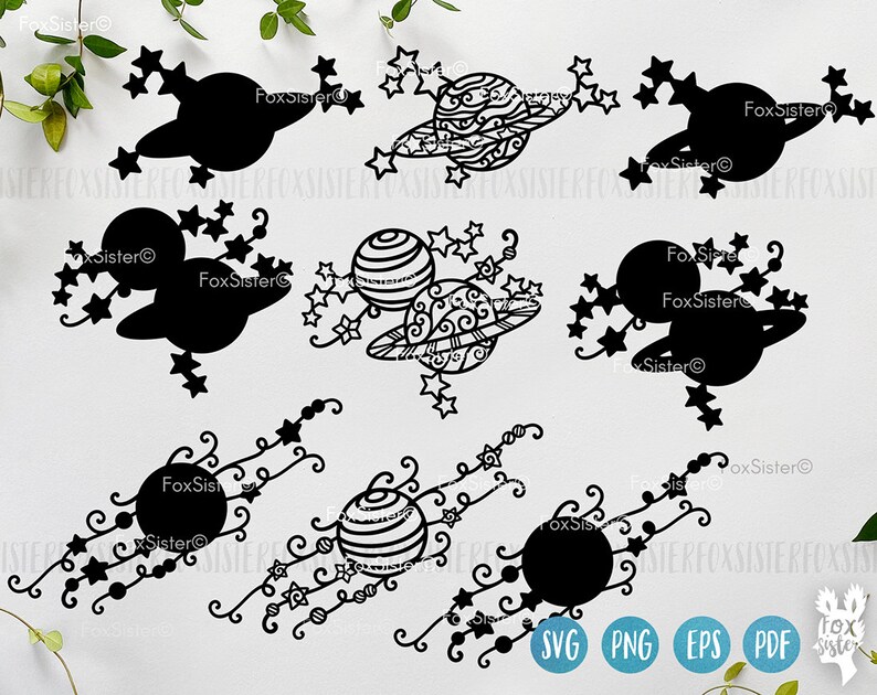 Planets Svg Bundle for Cricut and Silhouette Galaxy Svg - Etsy UK
