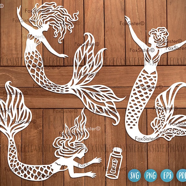 Mermaid Cut Outs - Etsy