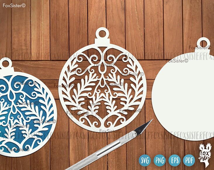 Christmas Baubles SVG Bundle SET 9, Ballerina Bauble Svg Template ...
