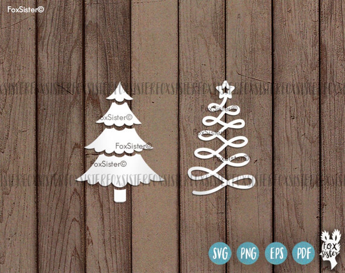 8 Christmas Tree Svg Bundle SET 2, Christmas Svg Cut Files, Christmas ...