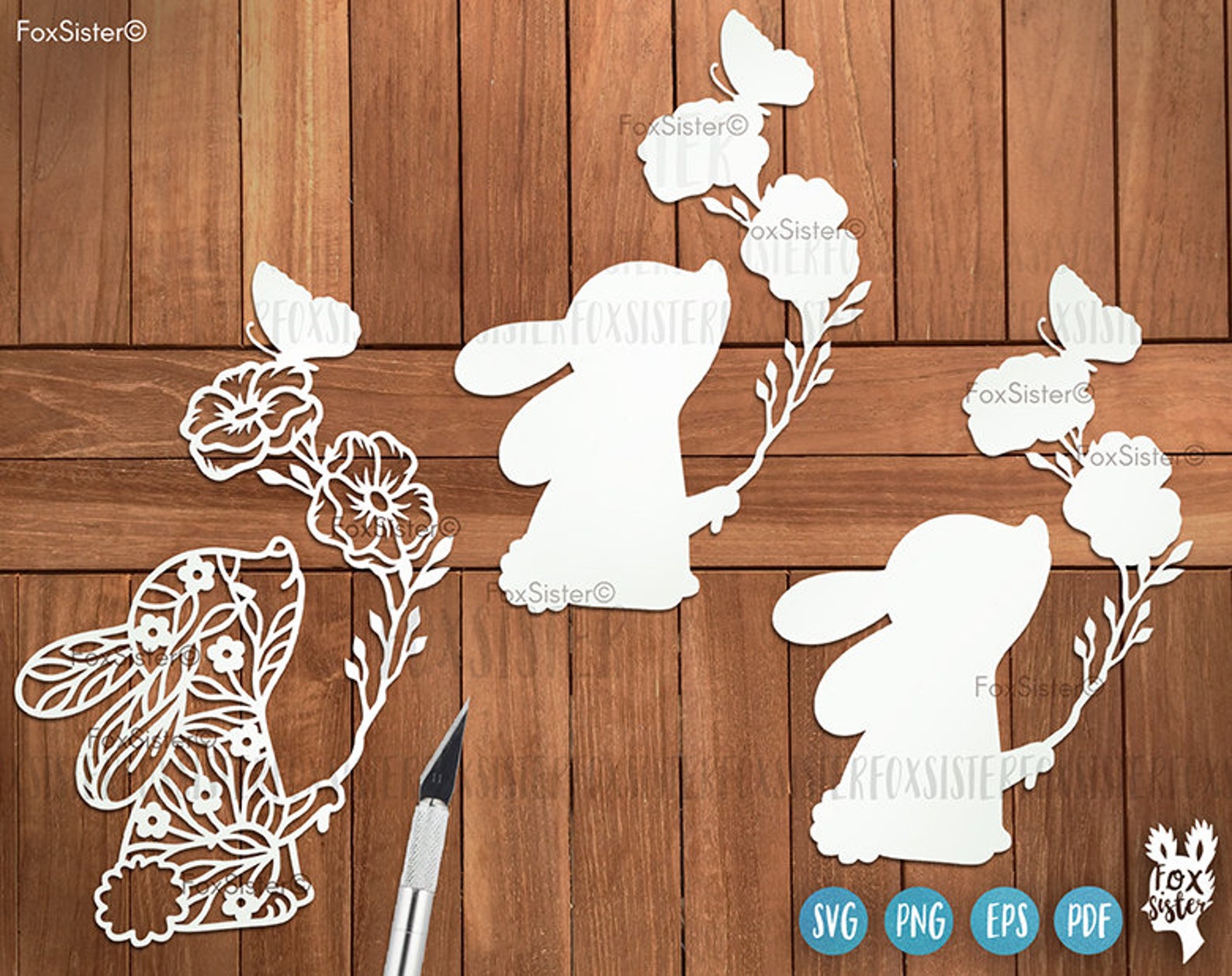 Bunny Svg for Cricut and Silhouette Bunny Svg File Cute | Etsy